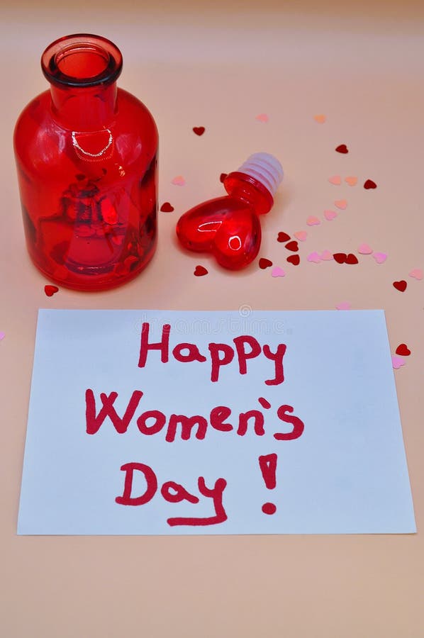 Happy womens day card stock image. Image of womens, drink - 355753237