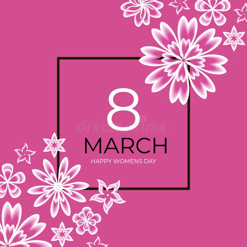 Happy Womens Day. 8 March. Spring Flower. Frame Space for Text. Stock ...