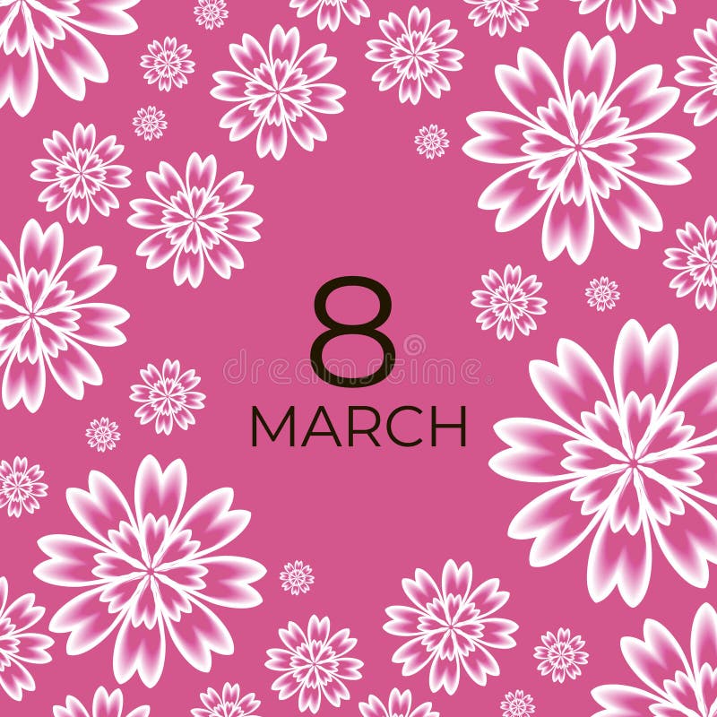 Happy Womens Day. 8 March. Spring Flower. Frame Space for Text. Stock ...