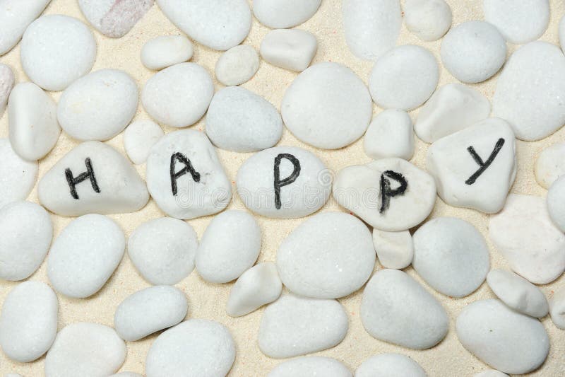 Happy word stock photo. Image of stone, pattern, metaphor - 28955844