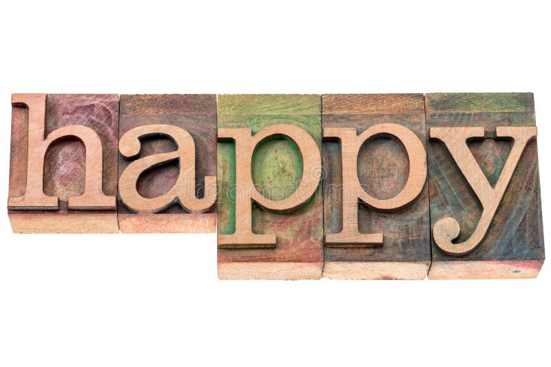 The Word HAPPY, Letters And Copy Space Background, Vintage Stock Photo ...