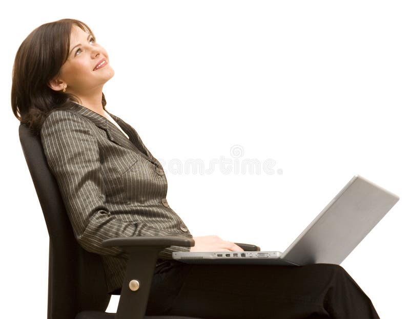 Happy at work stock image. Image of laptop, leather, business - 11461843