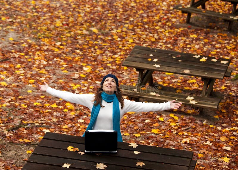 Happy work stock image. Image of girl, laptop, lifestyle - 16133501
