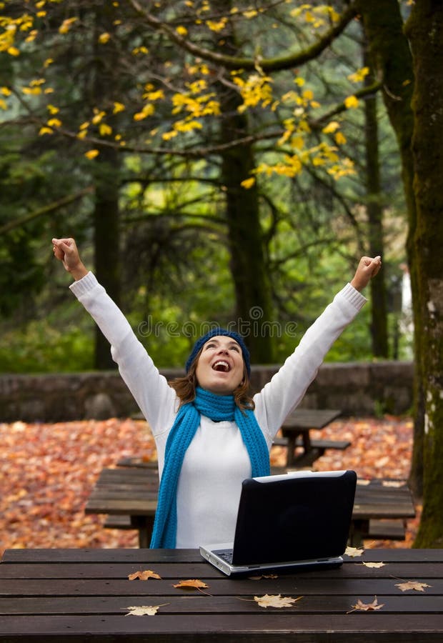 Happy work stock photo. Image of outside, cold, beauty - 16342044