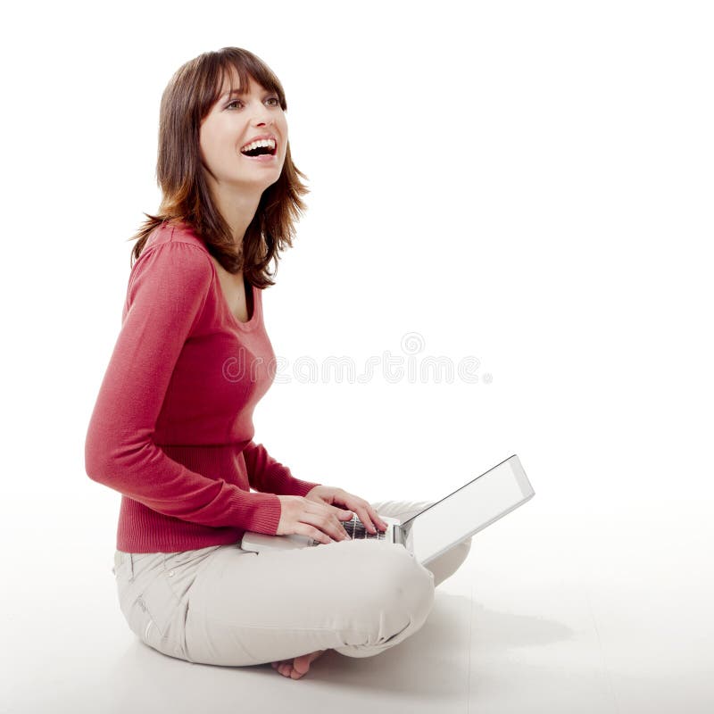 Happy work stock photo. Image of enjoy, brunette, learning - 23323380
