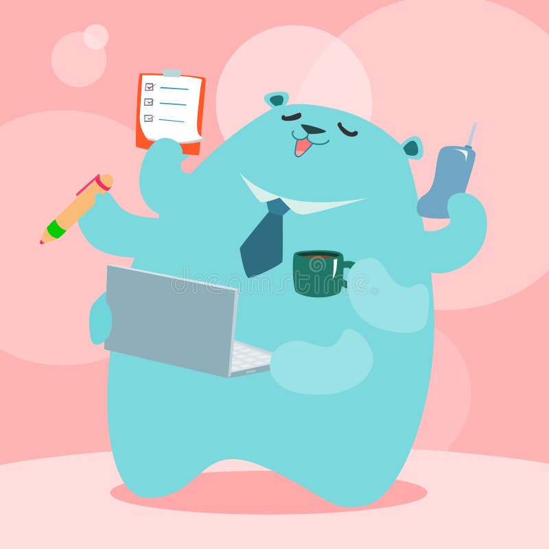 Happy Kid Love To Do Homework Illustration Stock Vector - Illustration ...