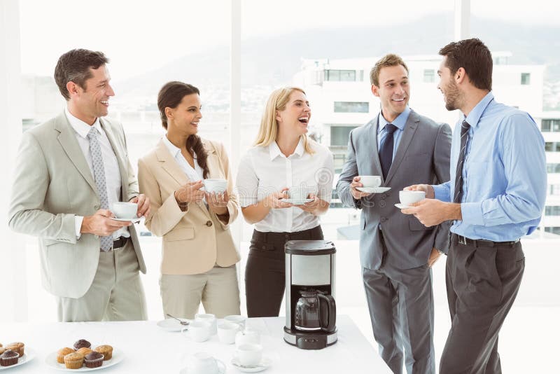 Happy Work Team during Break Time Stock Image - Image of front ...