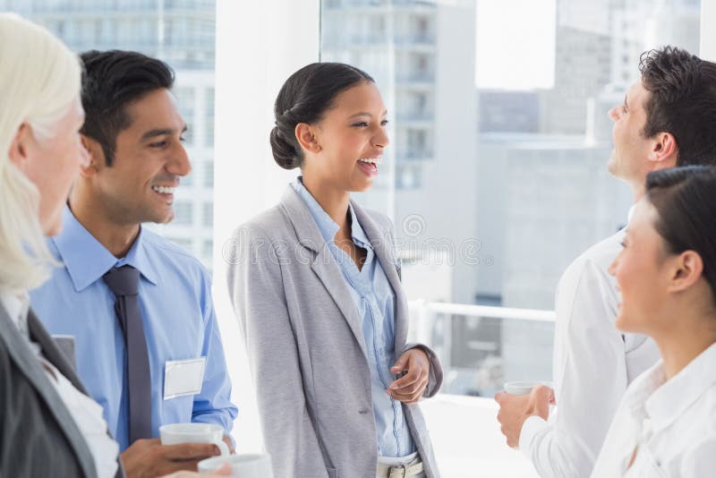 Happy Work Team during Break Time Stock Photo - Image of coffee ...