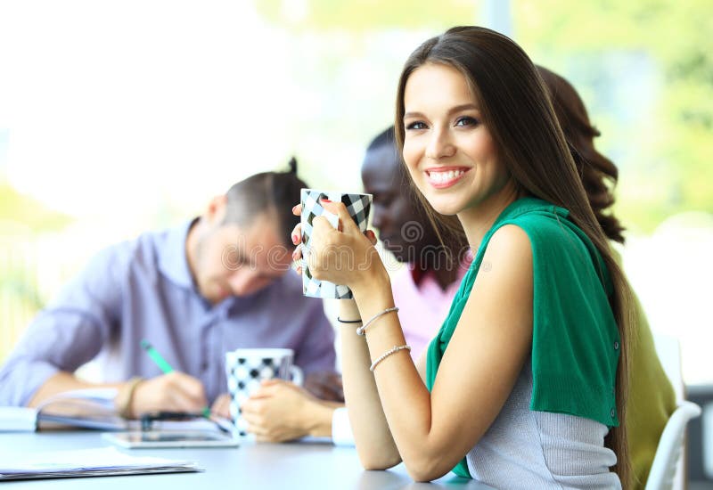 Happy Work Team during Break Time Stock Image - Image of businesswoman ...