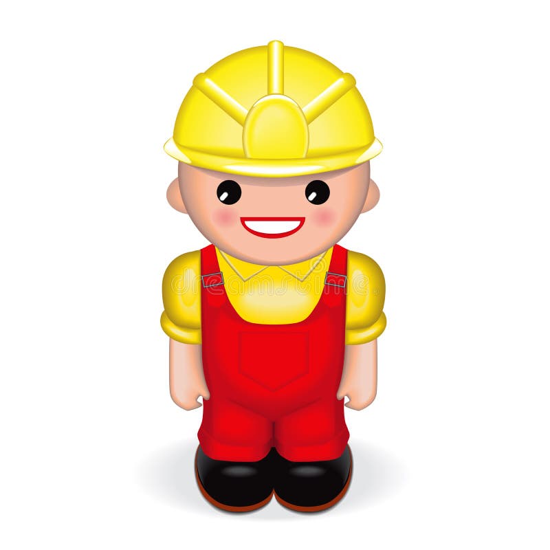 Happy Worker stock vector. Illustration of cute, tool - 10617773