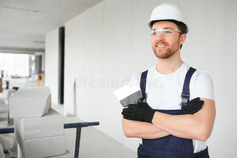 A Happy Worker Proudly Standing at His Workplace. Stock Image - Image ...