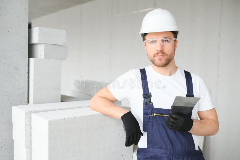 A Happy Worker Proudly Standing at His Workplace. Stock Image - Image ...