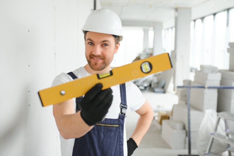 A Happy Worker Proudly Standing at His Workplace. Stock Photo - Image ...
