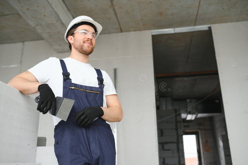 A Happy Worker Proudly Standing at His Workplace. Stock Image - Image ...