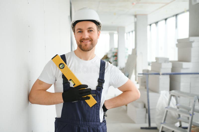 A Happy Worker Proudly Standing at His Workplace. Stock Image - Image ...