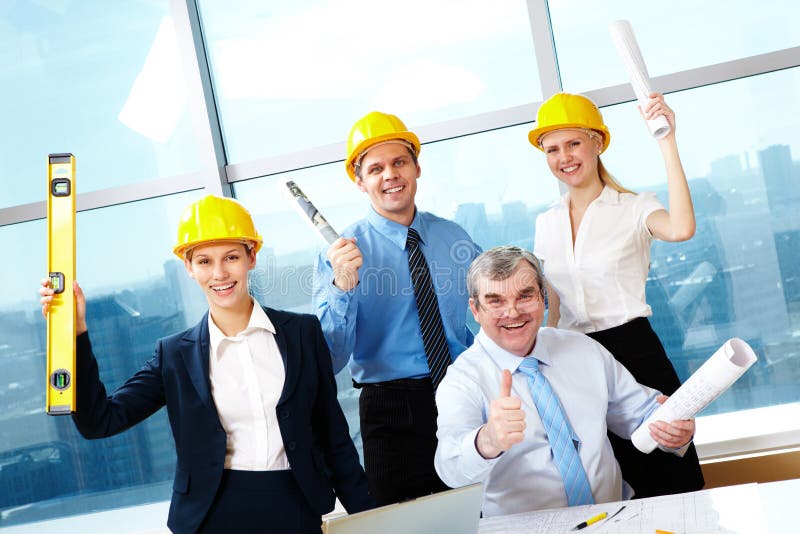Happy workers stock image. Image of leaders, document - 13566723