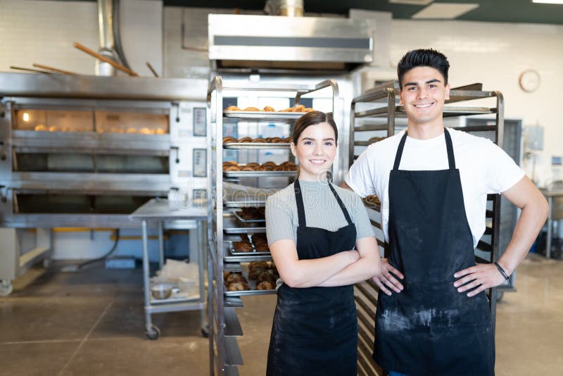 Workers Team on Bread Factory Stock Photo - Image of flour, efficiency ...