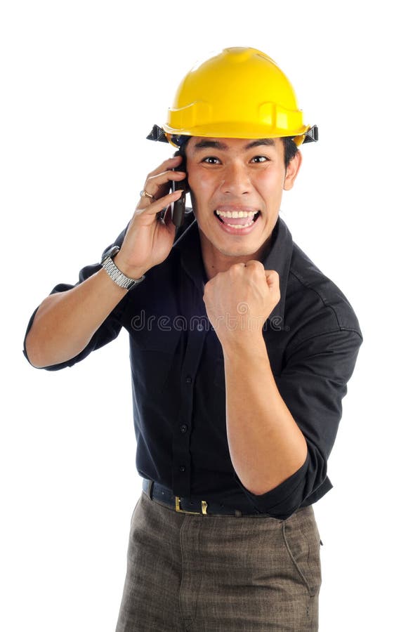 Happy Workers with Excited Expression Stock Photo - Image of light ...