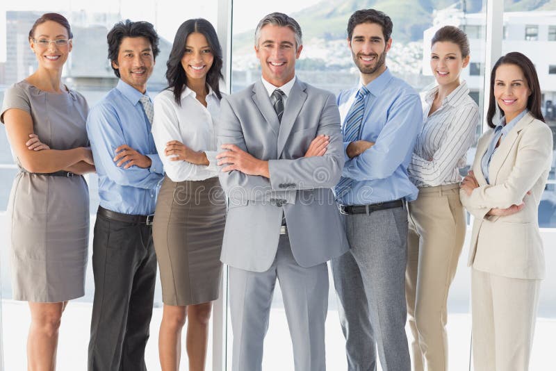 Happy Co-workers with Headsets on Stock Image - Image of modern ...