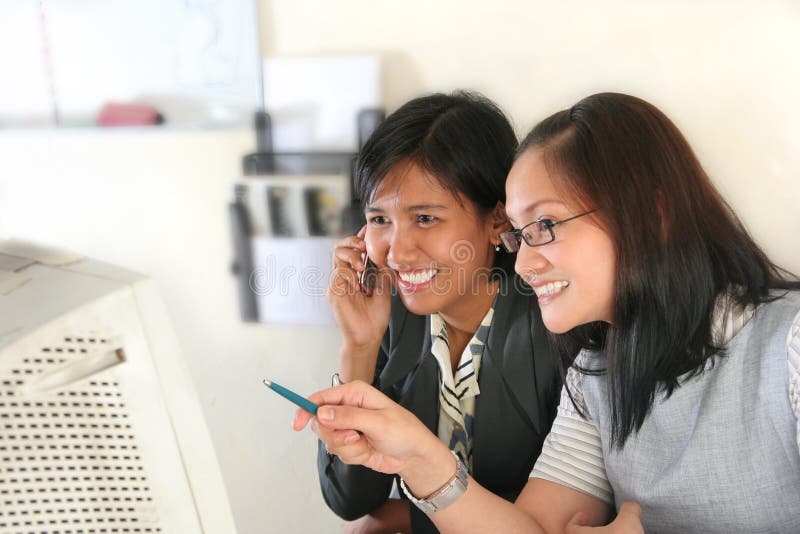 Happy working stock image. Image of business, woman, girl - 4916789