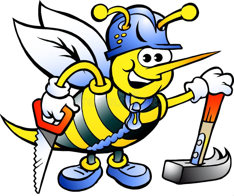 Happy Working Carpenter Bee Stock Vector - Image: 47486326