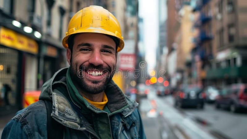 Happy Workman with a Cheerful Expression Posing for the Camera in the ...
