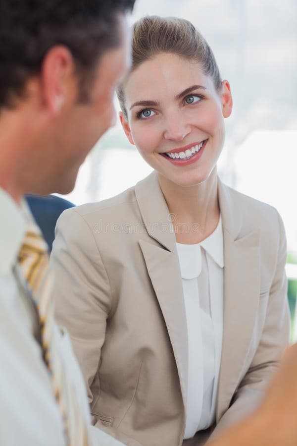 Happy Workmates Working Together Stock Photo - Image of people ...
