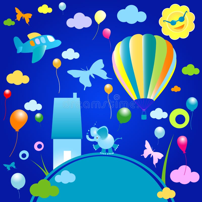 Happy world stock vector. Illustration of colors, plane - 5883640