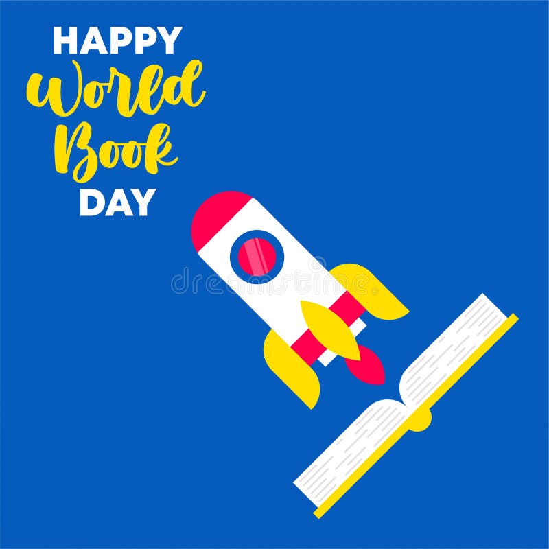 Square Happy World Book Day Illustration Background Stock Vector ...