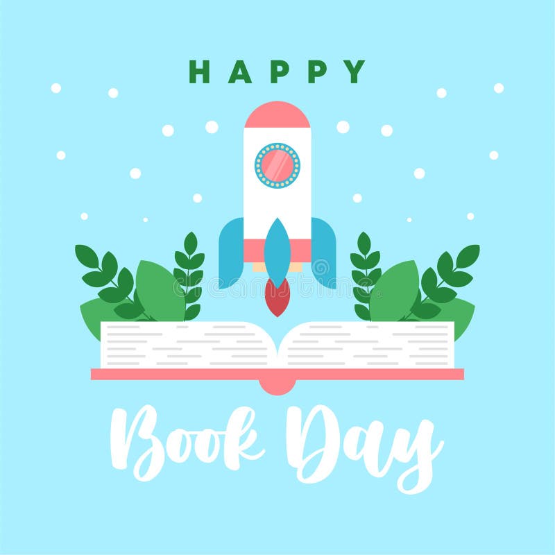 Square Happy World Book Day Illustration Background Stock Vector ...