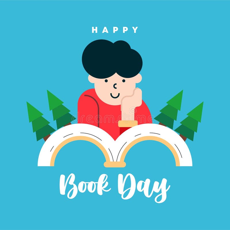 Square Happy World Book Day Illustration Background Stock Vector ...