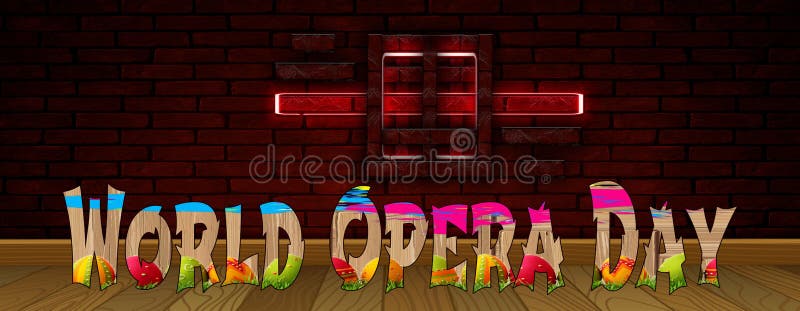 October, World Opera Day, Text Effect on Bricks Background Stock ...