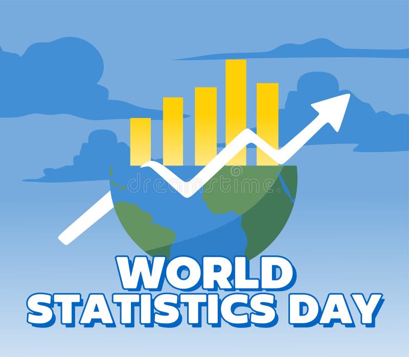 Happy World Statistics Day with Statistics Chart Stock Vector ...