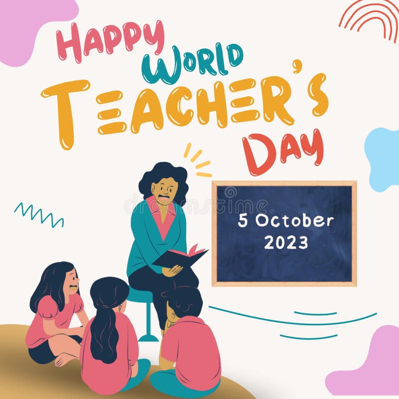 Happy World Teacher& X27;s Day Stock Illustration - Illustration of ...