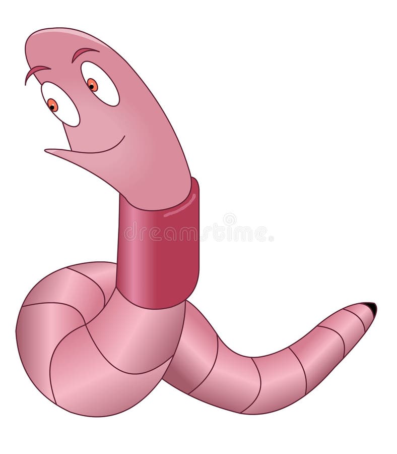 Cartoon smiling worm stock vector. Illustration of hook - 76034707