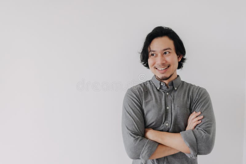 Happy Wow Face Man Present an Empty Space of Advertisement Promotion ...