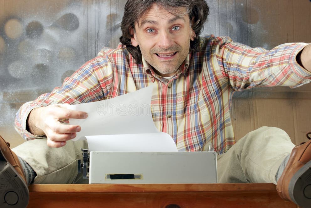 Happy writer stock image. Image of business, single, imagery - 29901471