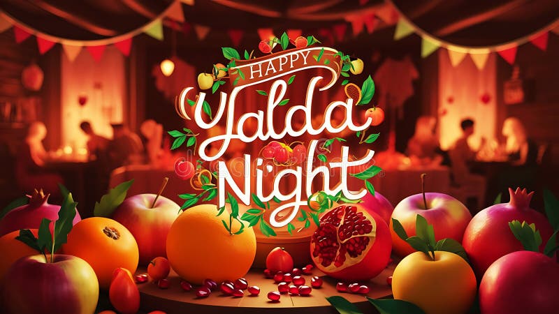 Happy Yalda Night Design Illustration Photos Stock Photo - Image of ...
