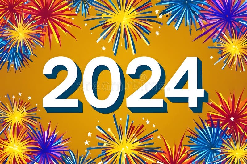 Happy year 2024 wallpaper stock illustration. Illustration of creative ...