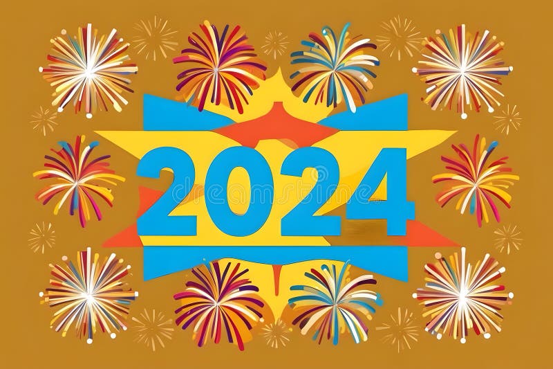 Happy year 2024 wallpaper stock illustration. Illustration of template ...