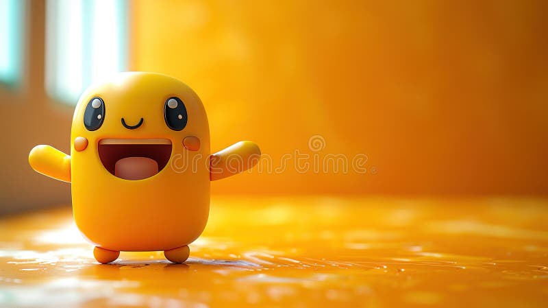 Happy Yellow Character.Sunny the Cheerful Companion Stock Illustration ...