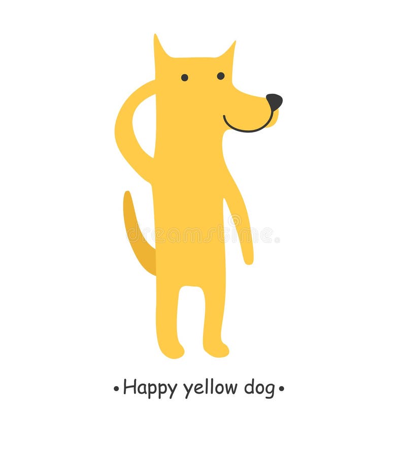 Happy Yellow Dog Cartoon. Flat Vector Illustration Stock Vector ...