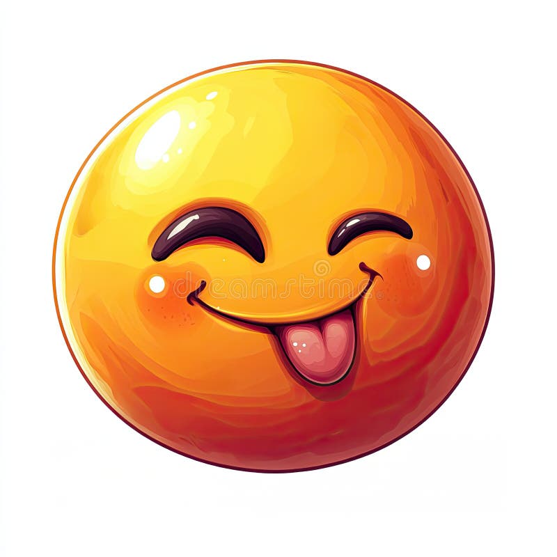 Happy Yellow Emoji with Playful Expression and Tongue Out Stock ...