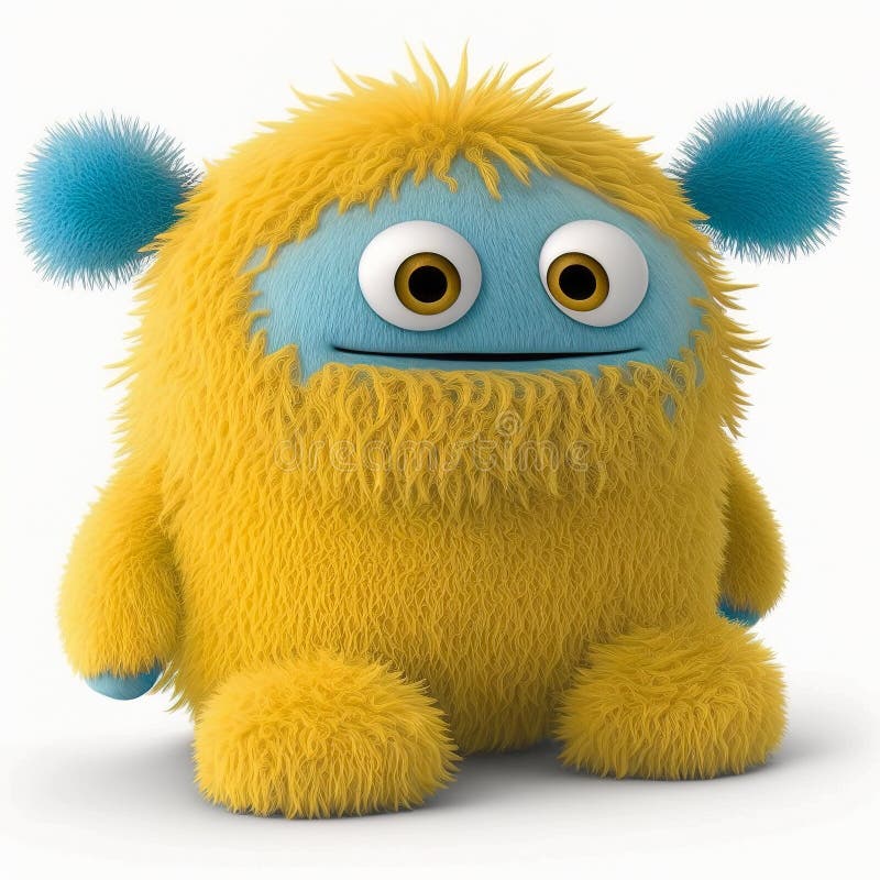 Cute Friendly Furry Blue Monster Stock Illustrations – 75 Cute Friendly ...