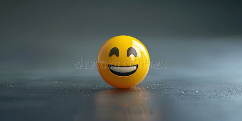 Happy Yellow Smiley Face Emoji. Stock Image - Image of element, face ...