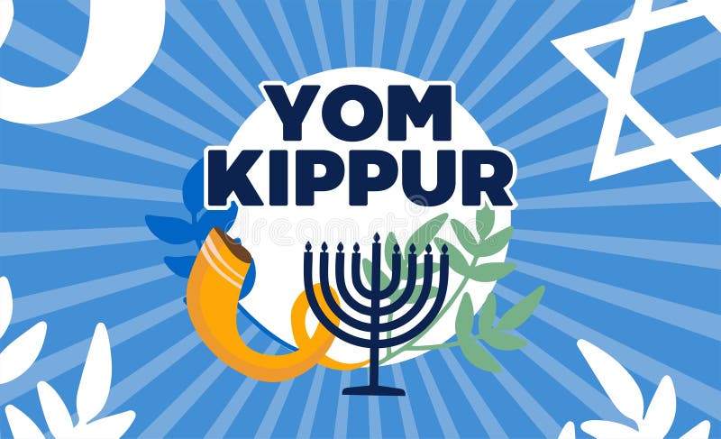 Happy Yom Kippur with Jewish Ornaments Stock Vector - Illustration of ...