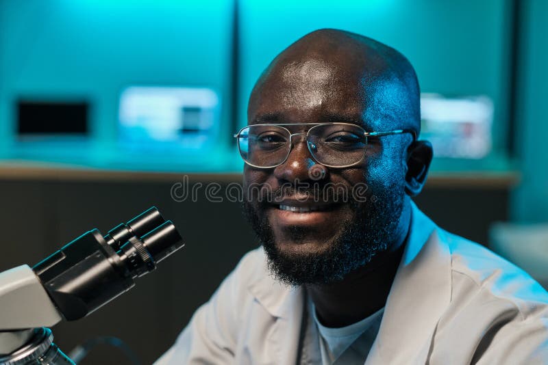 Happy Young African Researcher Looking at Camera Stock Image - Image of ...