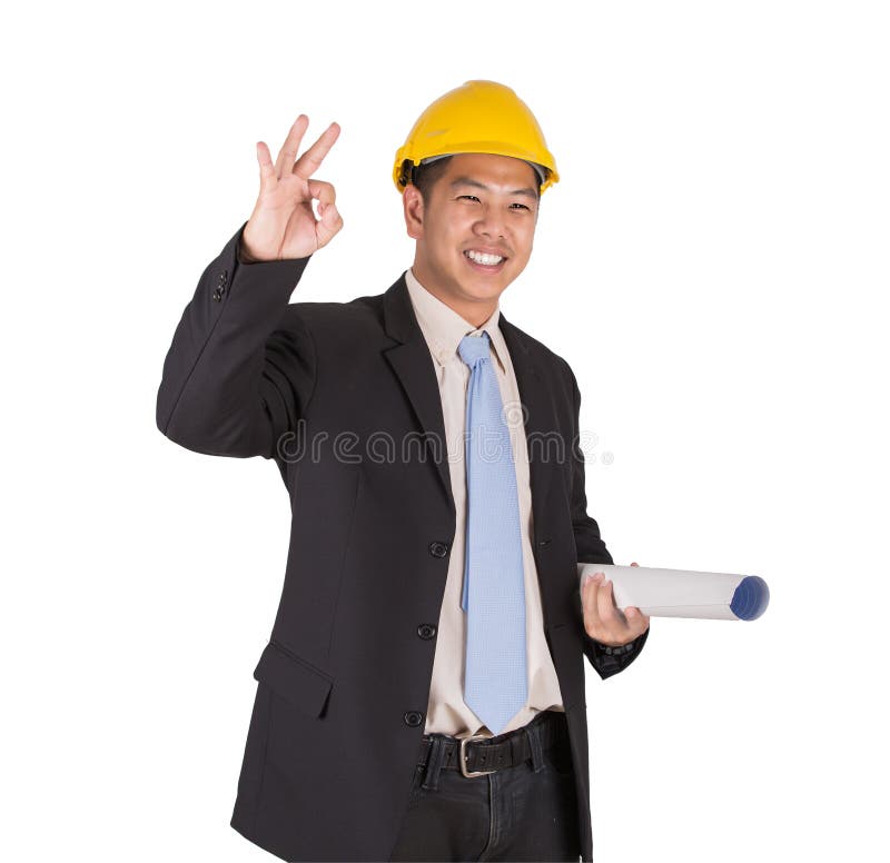 Happy young asian engineer stock photo. Image of energy - 42964298