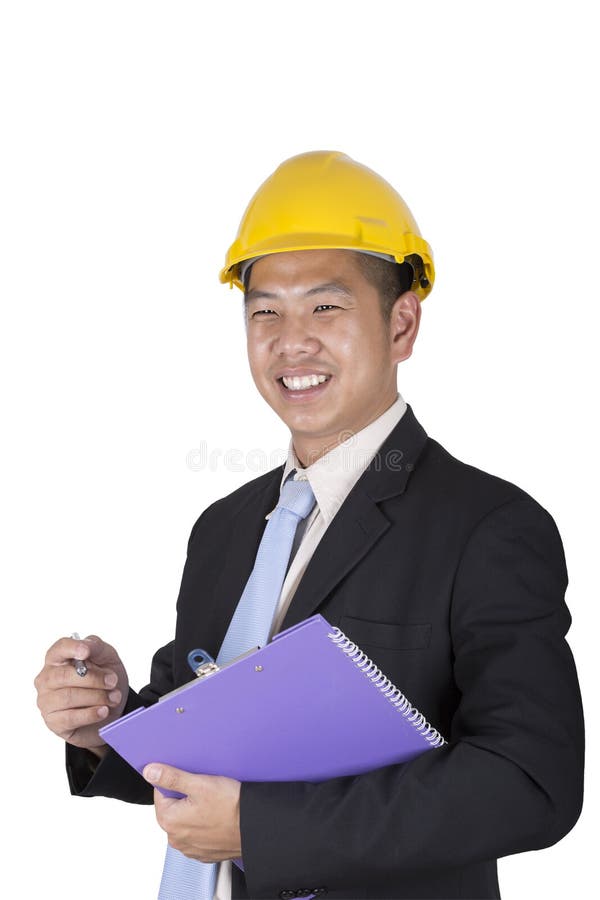 Happy young asian engineer stock photo. Image of beautiful - 42963676