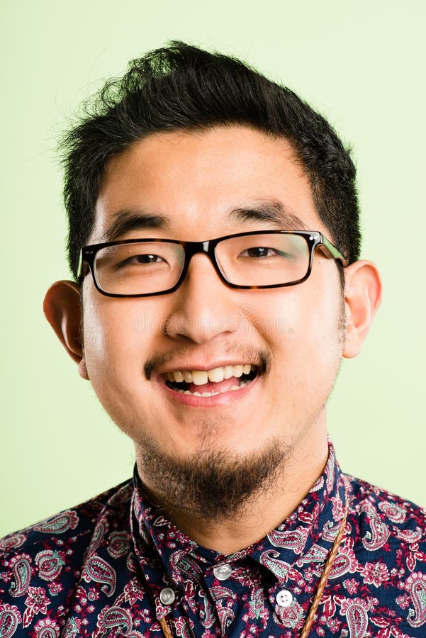 Happy Man Portrait Real People High Definition Green Background Stock ...